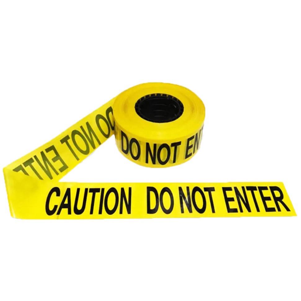 Barricade warning tape caution do not enter barrier, emergency line ...
