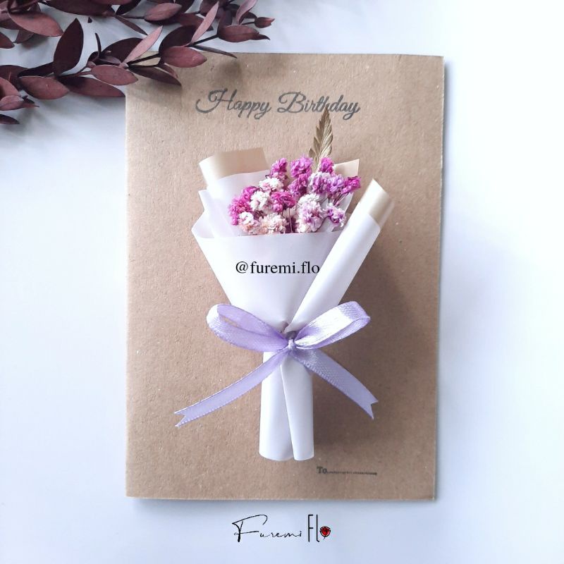 Greeting Card Flower Bouquet Greeting Card Flower Mini Bouquet Greeting ...