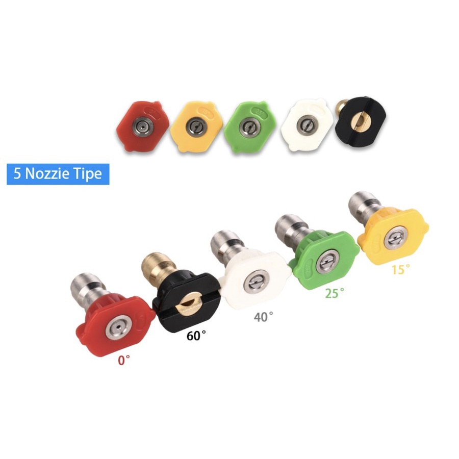 Quick Connect Pressure Jet Washer Spray Nozzle Tip 1/4" Set of 5pcs ...