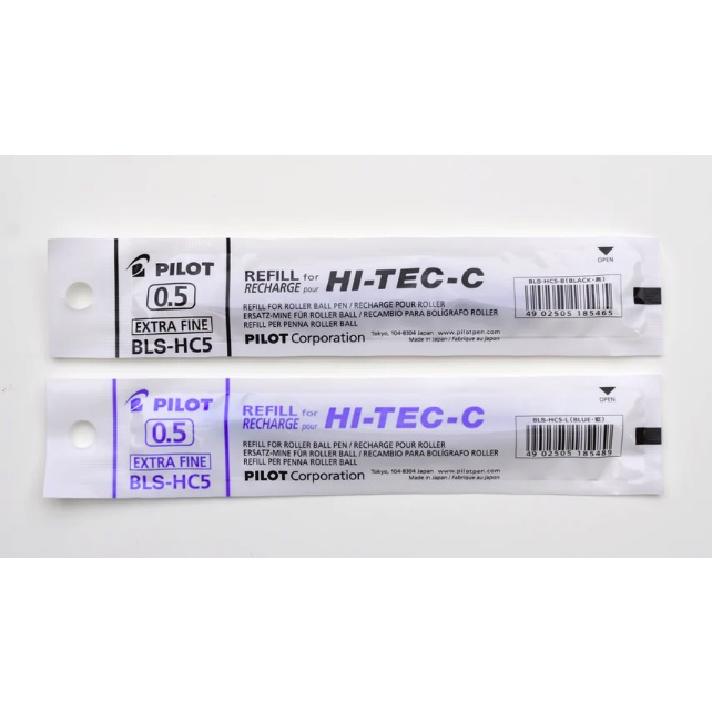 HITAM Refill/ CONTENTS HiTec Pilot Pen 0.5 Black/Blue [per 1 refill ...