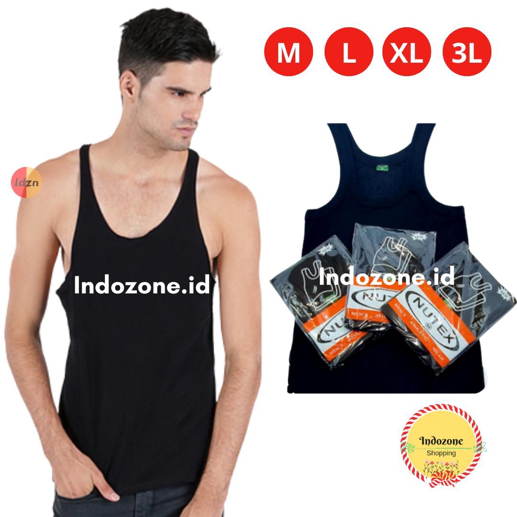 HITAM PUTIH Package Of 6pcs Men's SINGLET PREMIUM Black White Color T ...