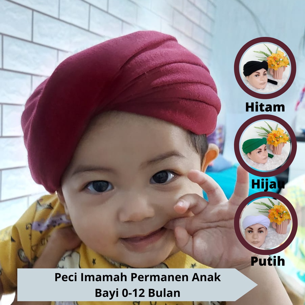 Permanent Imamate Caps For Babies 0-12 Months Ready To Use Instant Baby ...