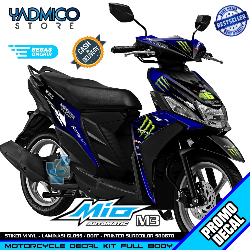 Mio M3 Full Body Decal - Mio M3 Full Body Motorcycle Sticker - Mio M3 ...