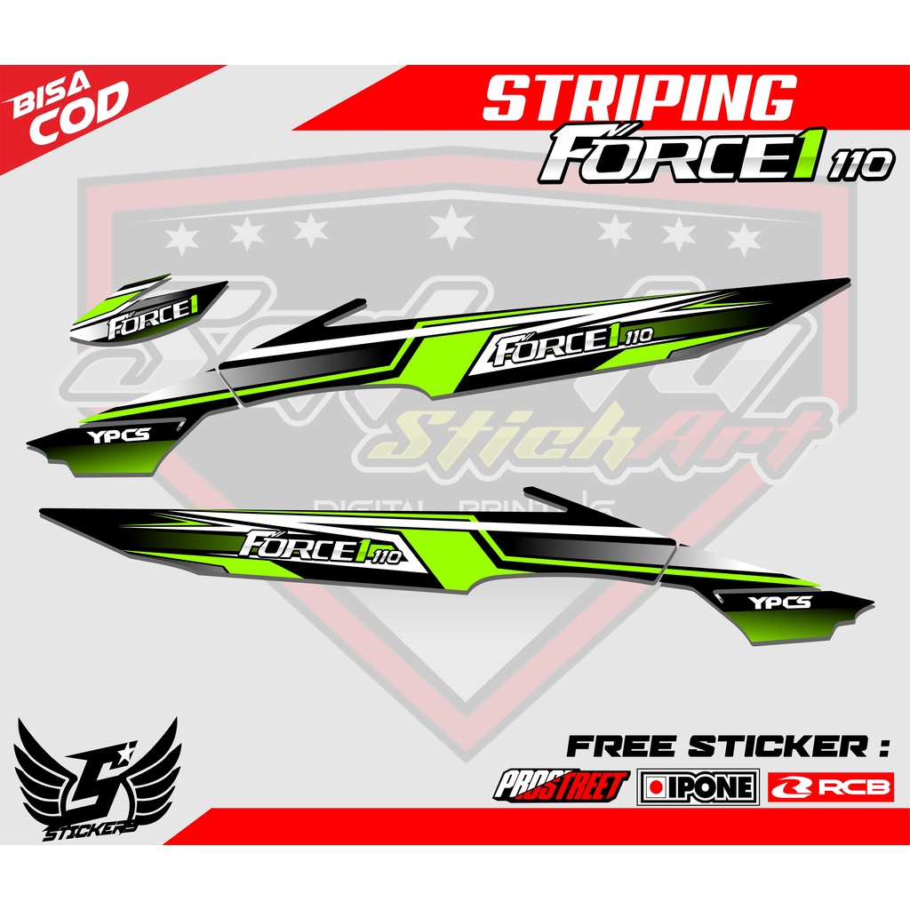 Striping Variation FORCE ONE 1/STICKER LIST MOTOR YAMAHA FORCE ONE ...