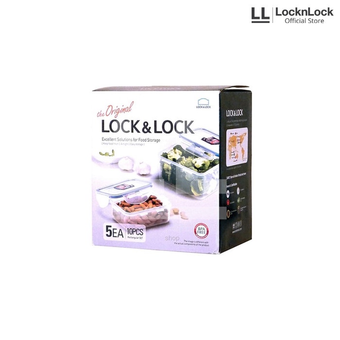 Locknlock - ORIGINAL 5PCS Gift Set Lunch Box (HPL815SG5) | Shopee ...