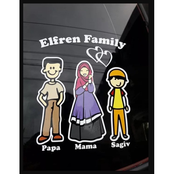Unique Cute Family Family Happy Family Car Stickers Color | Shopee ...