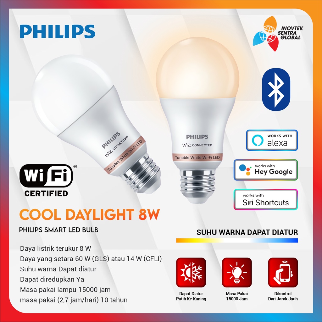 Philips Smart WiFi LED Lamp 8W With Bluetooth | Shopee Philippines