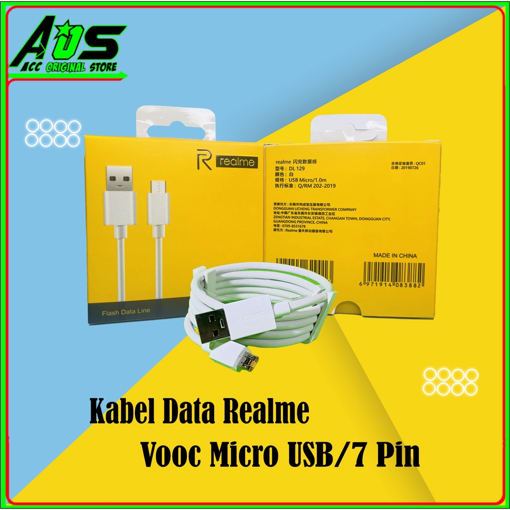Realme VOOC Micro USB 7PIN Flash Charge Data Cable 100% ORIGINAL ...
