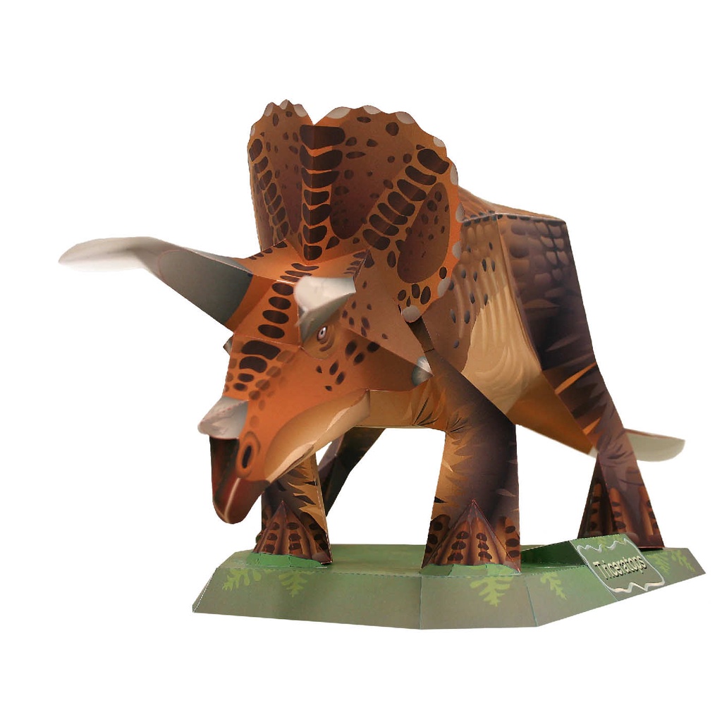 3d Papercraft Triceratops Dinosaur DIY Paper Pattern | Shopee Philippines