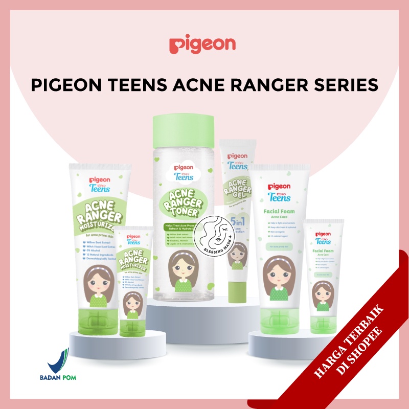 Pigeon Teens Acne Ranger Gel 15mL | Toner 95mL | Moisturizer | Acne ...