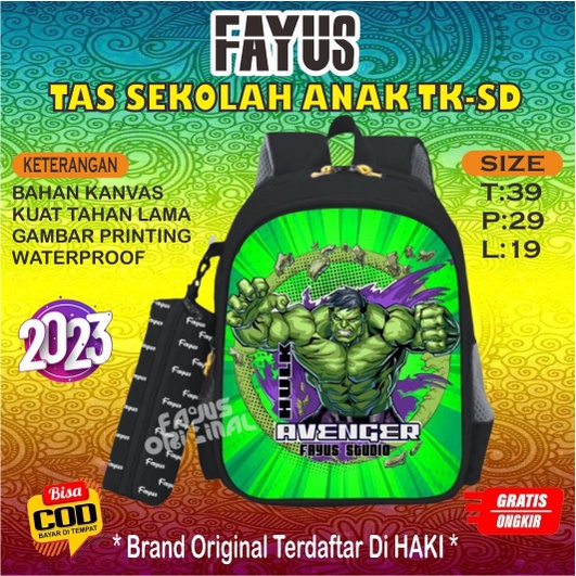 HULK bag for elementary school boys with the latest viral character ...