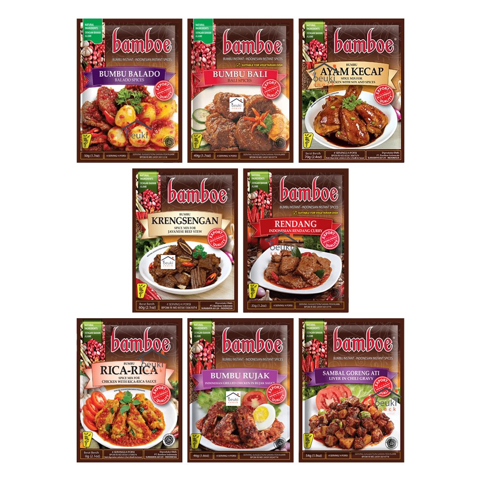 Bamboe Typical Indonesian Instant Stir-Fried Seasoning Various Flavor ...