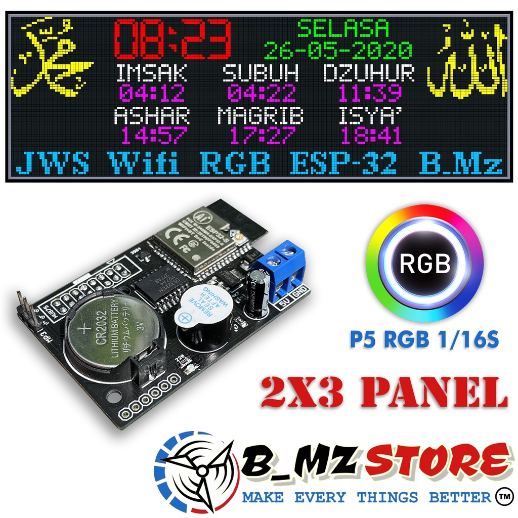 Controller - JWS Controller - 2x3 P5 RGB Wifi Prayer Clock | Shopee ...