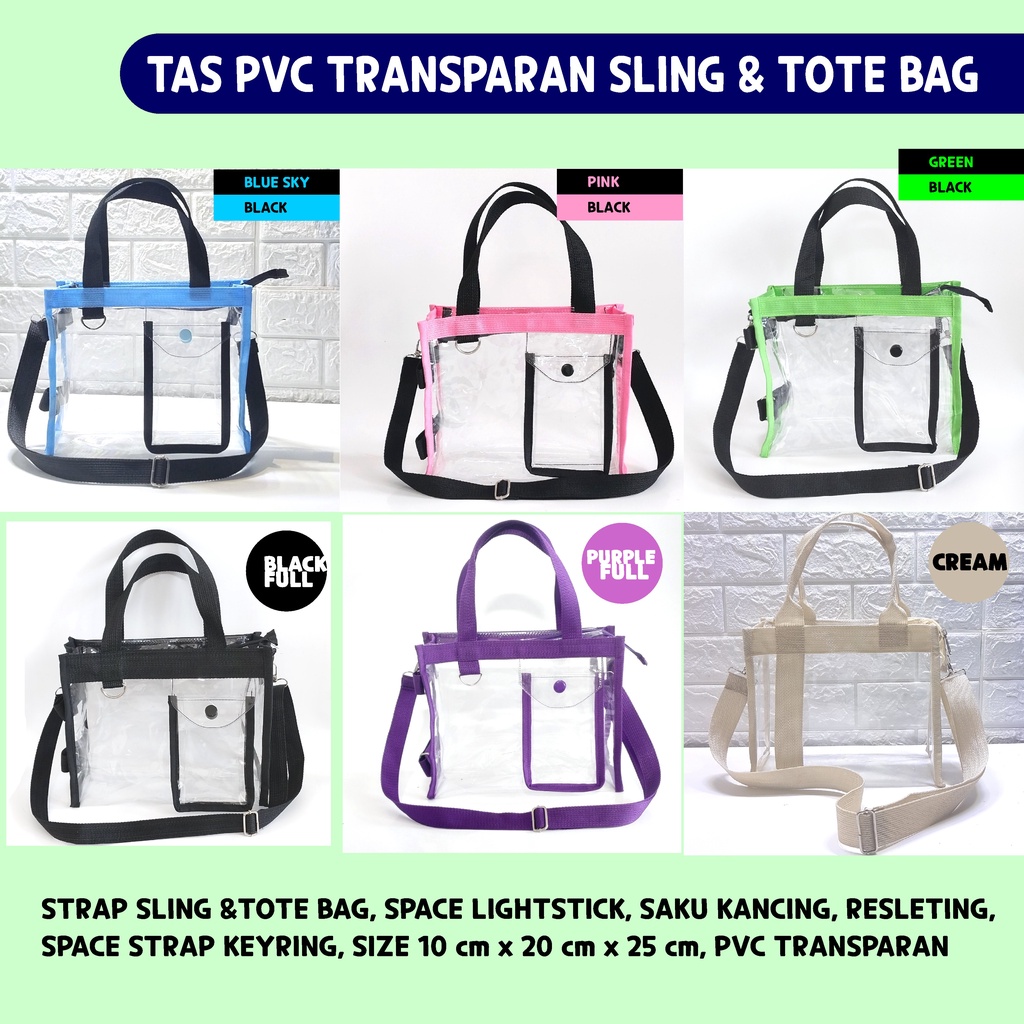 Transparent PVC Sling Bag - Concert Bag - Mica Zipper Bag - KPOP Bag ...