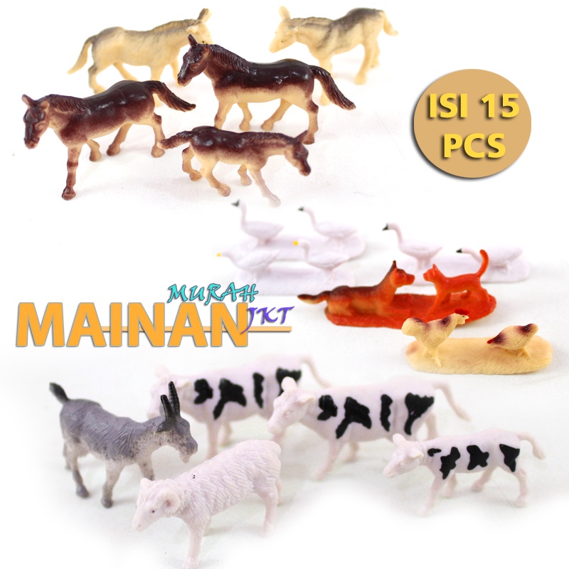Animal TOYS SET FARM ANIMALS LIVESTOCK CONTENTS 15 PCS | Shopee Philippines