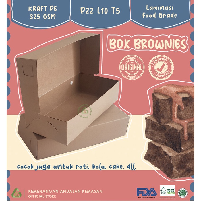Cake Box / Kraft Cake Box / Snack Box / Brownies Box / Rolled Bolu Box ...