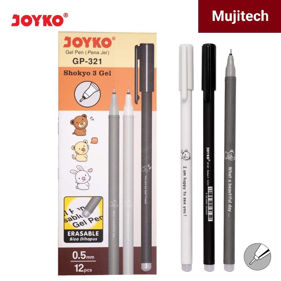 GEL PEN GP 321 SHOKYO ERASABLE BALLPOINT JOYKO BALLPOINT | Shopee ...