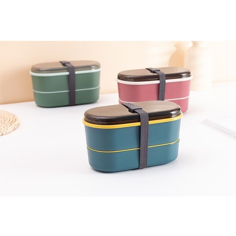 Bento Lunch Box Set 2 Layers Free Tablespoon | Shopee Philippines