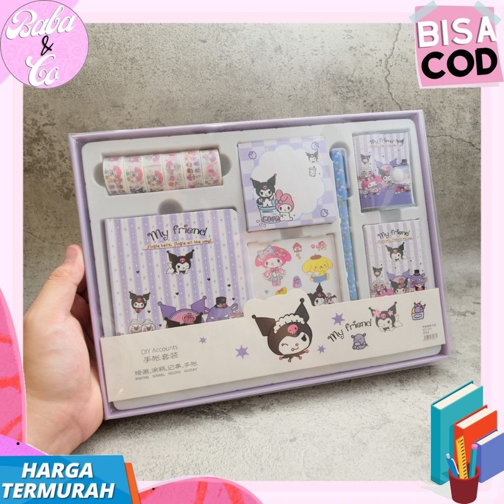 JOURNAL 7 IN 1 KUROMI MELODY AND CINNAMOROLL DAILY BOOK PACKAGE KUROMI ...