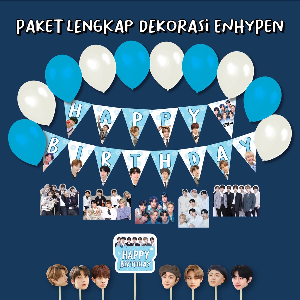 ENHYPEN BANNER DECORATION PACKAGE HAPPY BIRTHDAY BIRTHDAY TOPPER CAKE ...