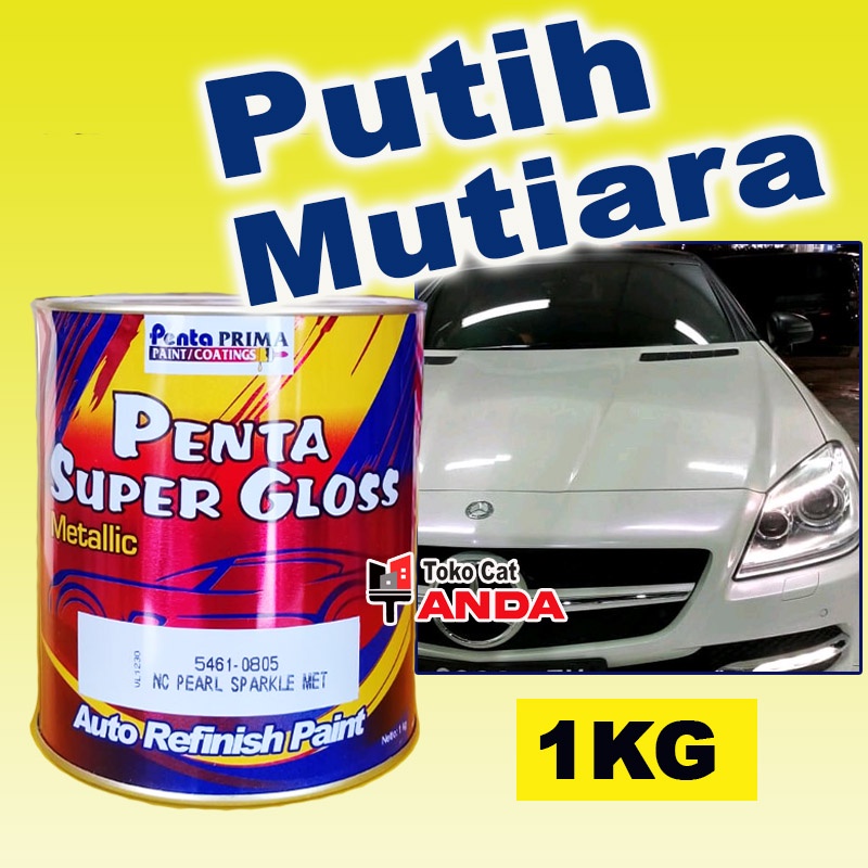 PUTIH Penta Supergloss White Pearl Paint 1KG - Penta Pearl Sparkle Met ...
