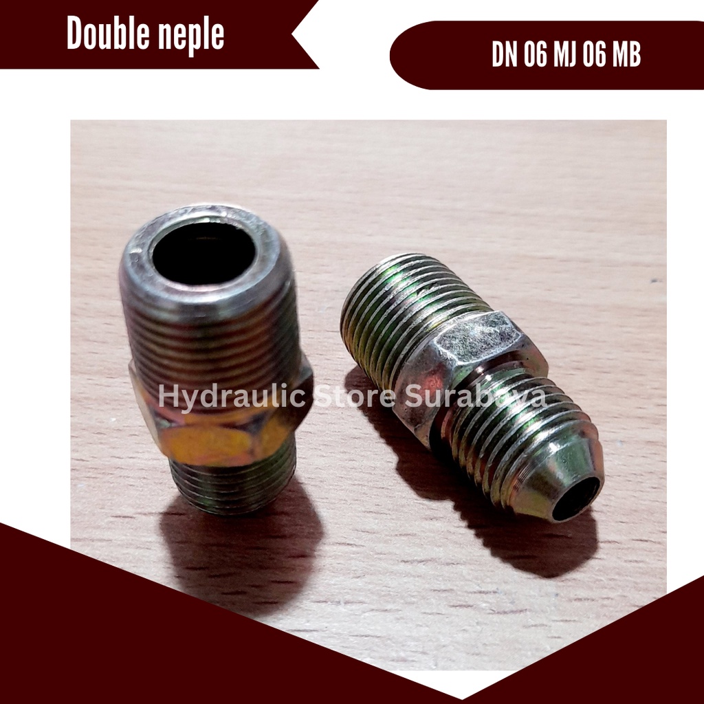 Hydraulic Double Neple / DN 06 MJ-06Mb (3/8 JIC - 3/8 NPT) | Shopee Philippines