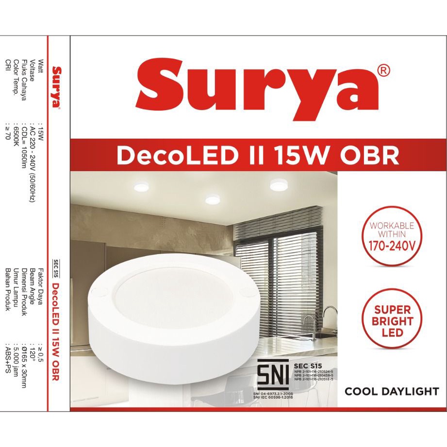 Solar LED Downlight Decoled II OBR 15 Watt Outbow SNI | Shopee Philippines