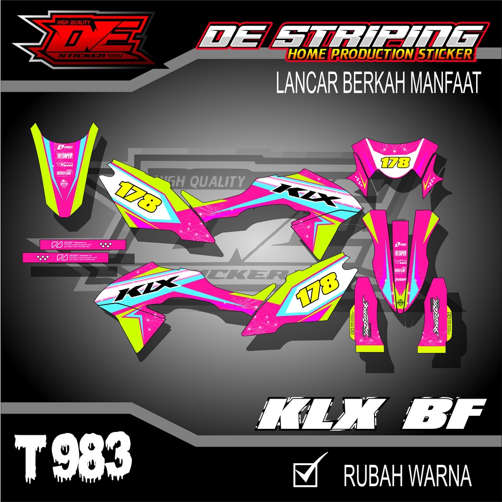 Klx Bf Motorcycle Sticker Striping Klx Bf se extreme T983 Decal Sticker ...