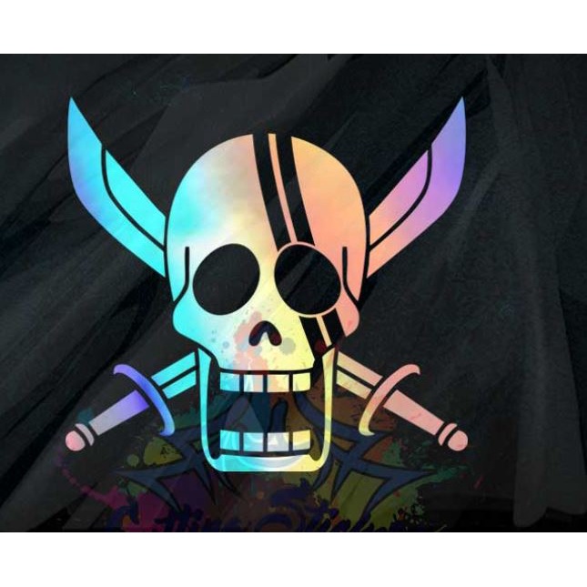 MERAH One piece red hair shank pirate logo Hologram Cutting Sticker, 1 ...