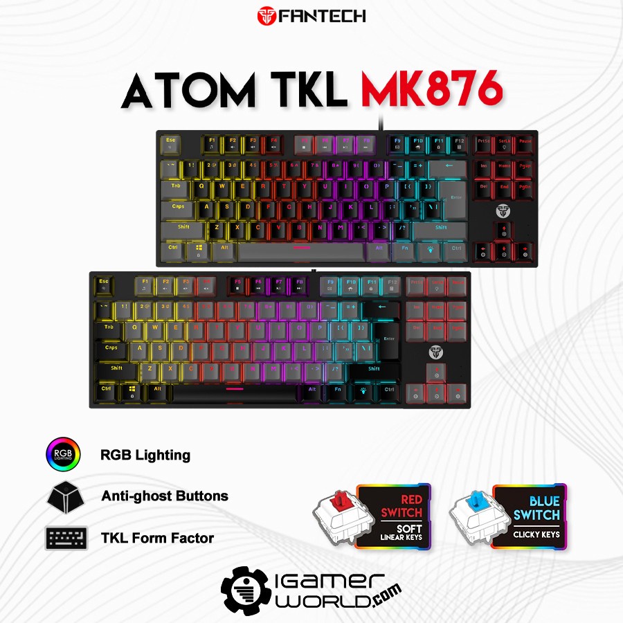 Fantech ATOM MK876 TKL RGB Mechanical Gaming Keyboard | Shopee Philippines