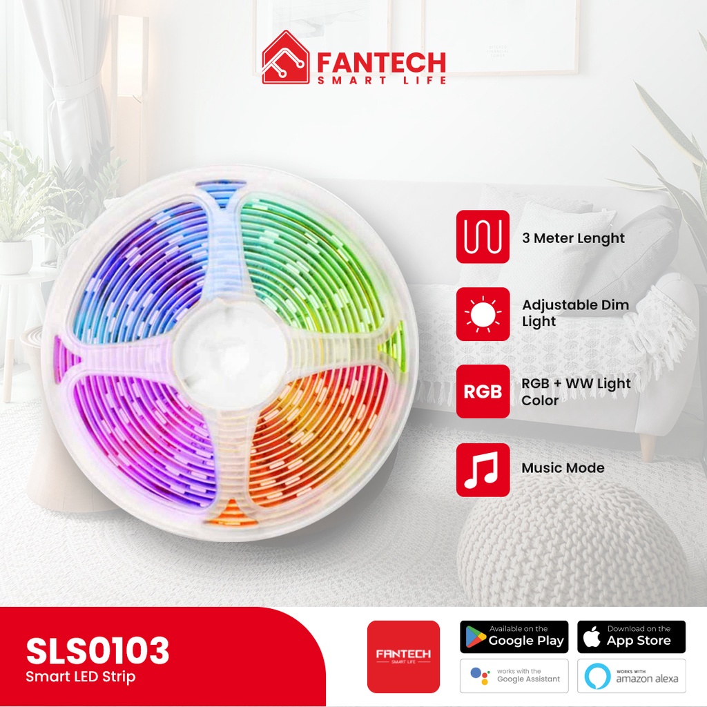 Fantech Smart Life LED Strip Light 3 Meter WiFi RGBWW - SLS0103 ...