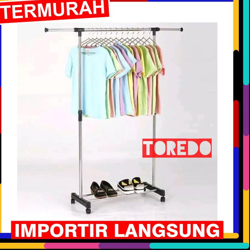 Stand hanger single - Multipurpose Rack With 4-wheel Clothesline ...