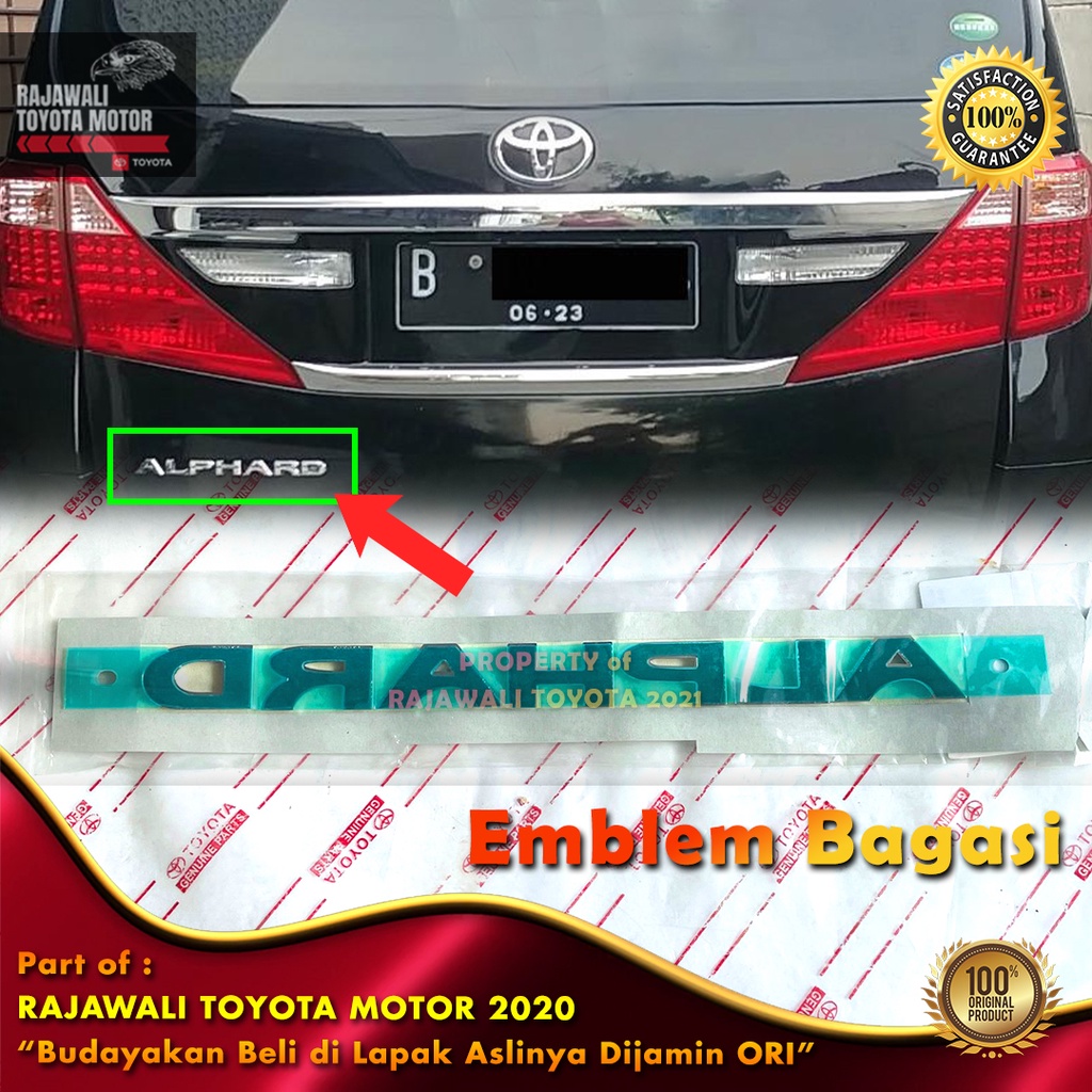 Alphard 2008-2015 Writing Emblem Rear Trunk Logo Chrome Plate Sticker ...