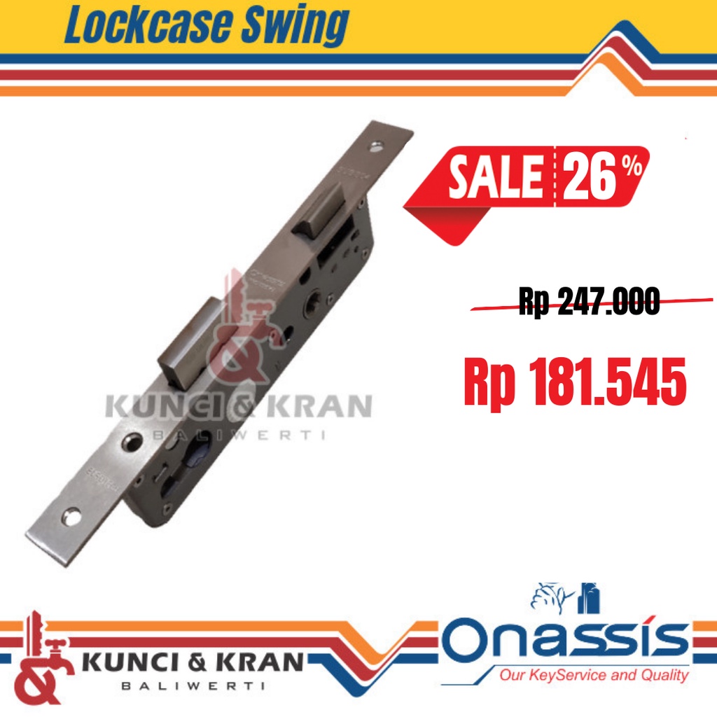 Onassis Aluminum Lock Body 8811-30 SS Aluminum Swing Door Lock Aluminum ...