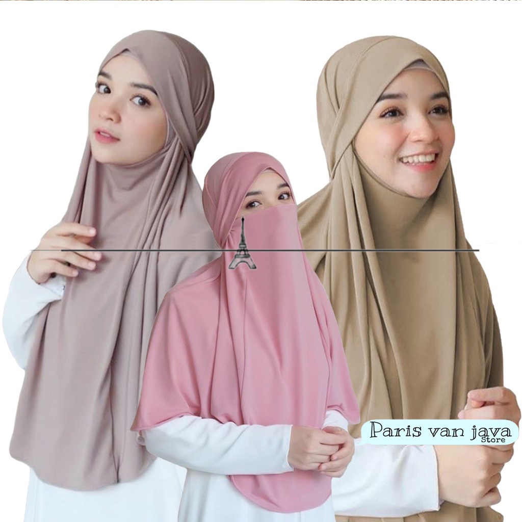 Hijab Hijab Bergo Veil Instant French Khimar Niqab Syari Strap Veil ...