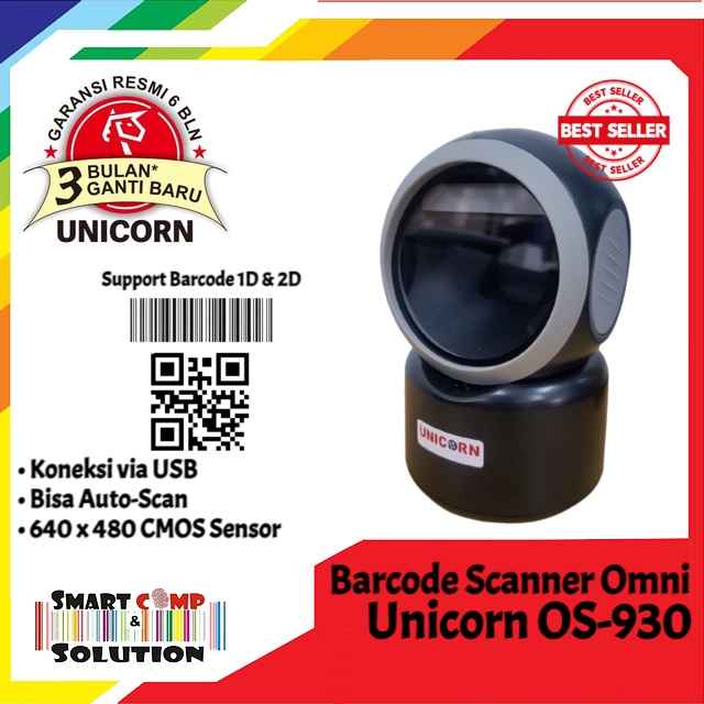 Barcode scanner USB 2D QRcode omni Unicorn OS930 Equivalent to Honeywel ...