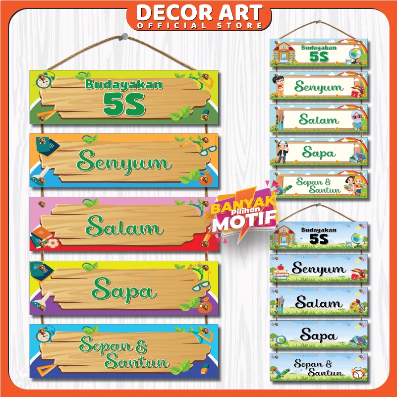 Decorart 50x30 Cm - Decoration 5 Layers School Theme Class 5S Hanging ...