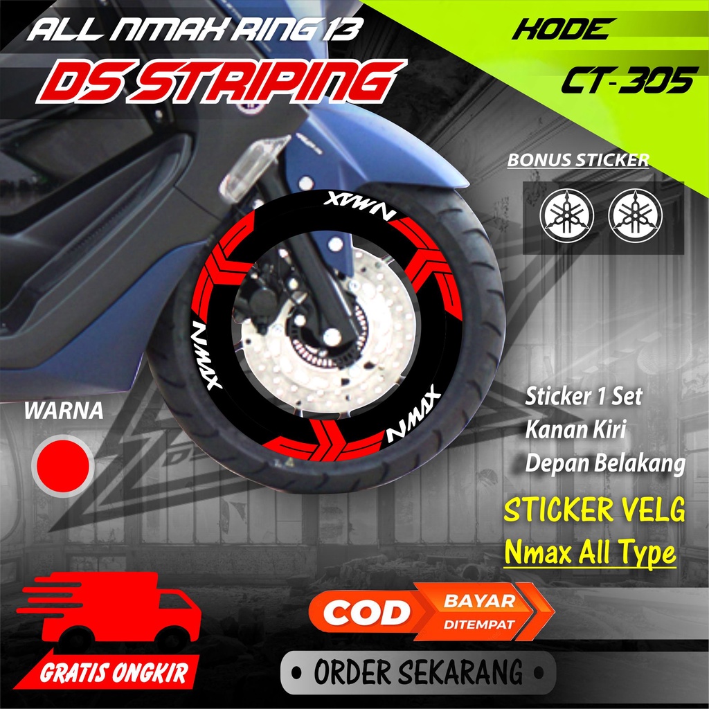 Ct-305 Cutting motorbike rim stickers, variations of nmax ring 13 rim ...