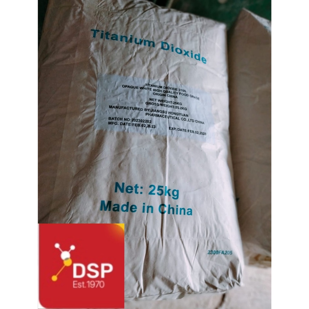 TITANIUM DIOXIDE / FOOD GRADE EX CHINA PK FOOD WHITENING 1 KG | Shopee ...