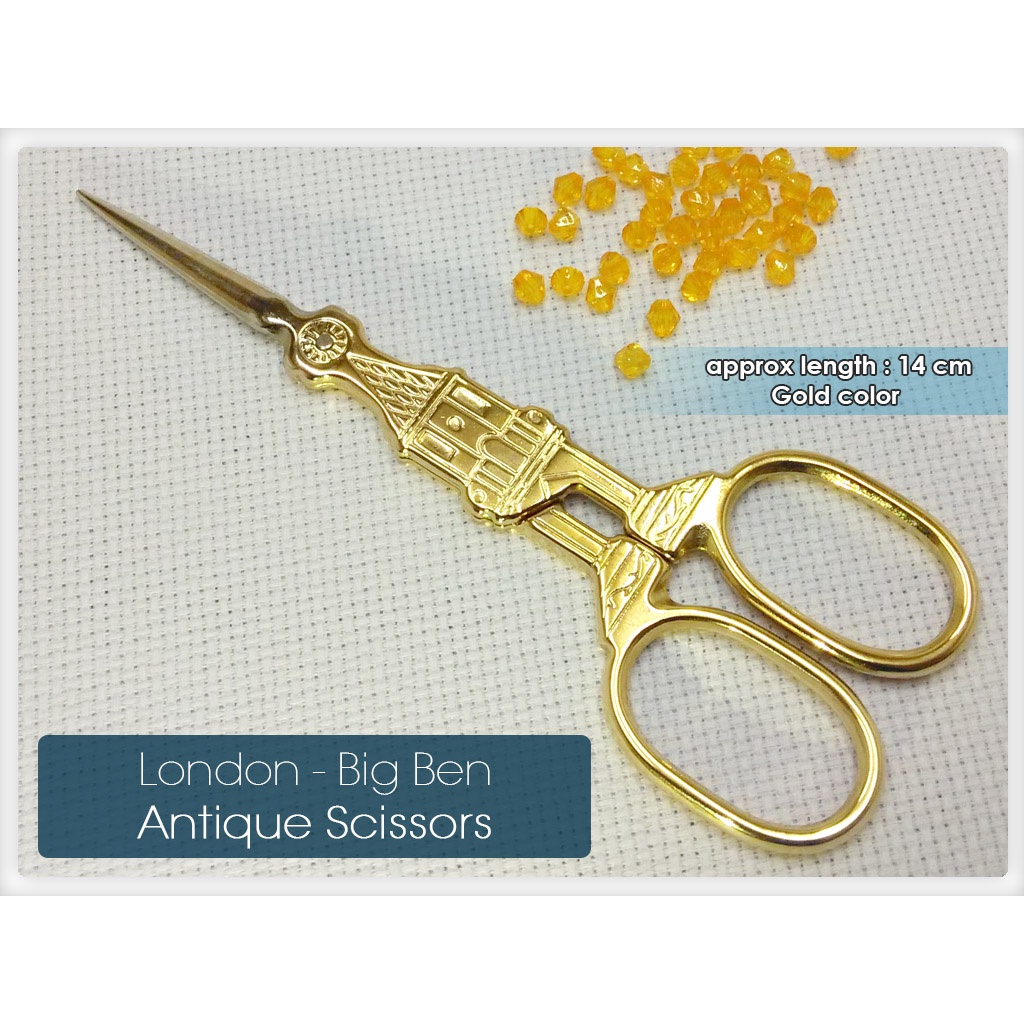 Unique Fancy Craft Scissors: Big Ben - London Retro Gold Gold | Shopee ...