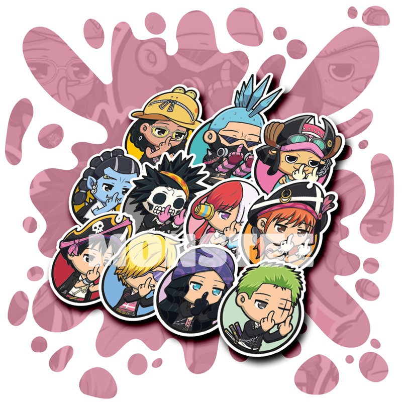 Anime Sticker Chibi One Piece Red Sticker Vinyl Nami Robin Usopp Luffy ...
