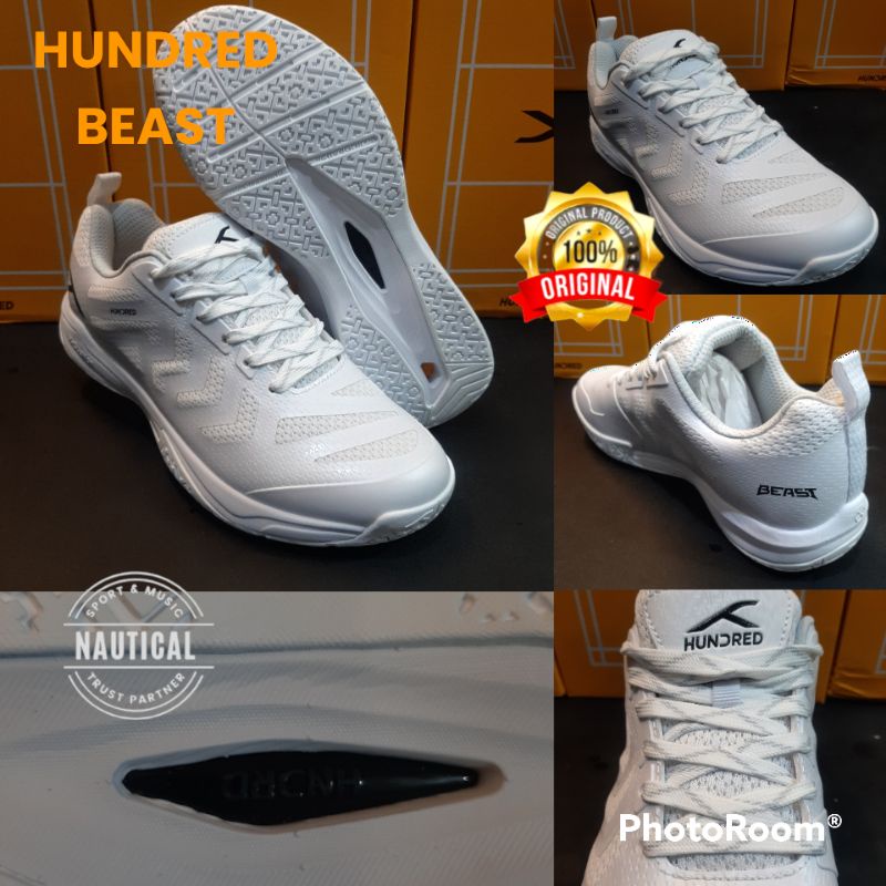 Hundred BEAST BADMINTON SHOES - WHITE - ORIGINAL | Shopee Philippines