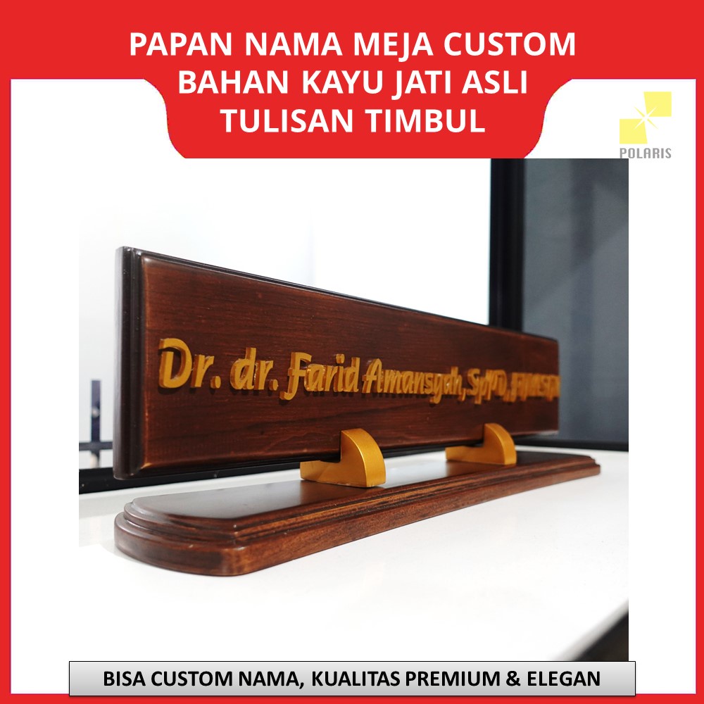 OFFICE TABLE NAME PLATE MADE OF TEAK WOOD CUSTOM NAME - UNIQUE WOODEN ...