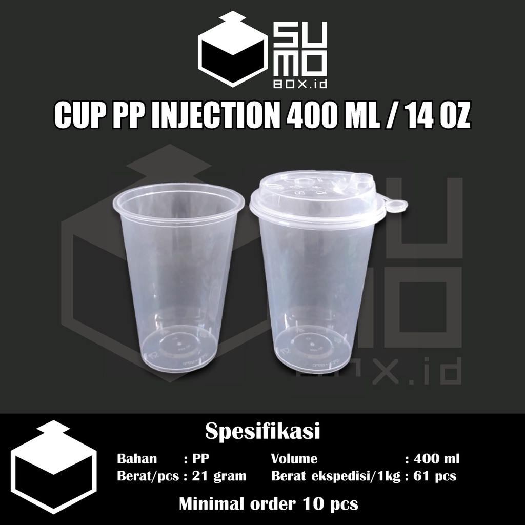 400ml plastic Cup + Lid PP Reusable Injection Cup / Thinwall 14Oz Thick ...