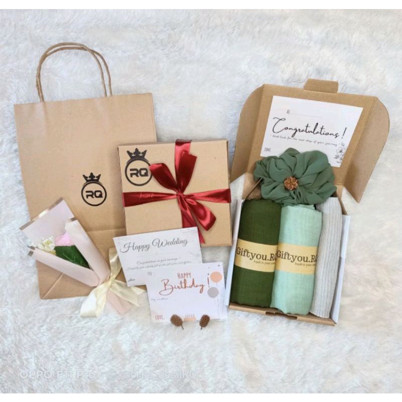 Hampers HIJAB GIFT BOX BELLA SQUARE PREMIUM FREE PAPERBAG+Say (Color ...