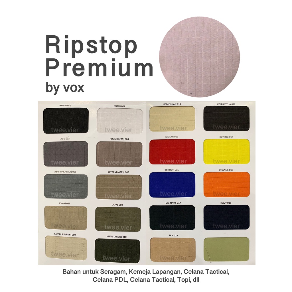 KEMEJA Premium Ripstop Fabric for Uniforms / PDL / Field Shirts ...