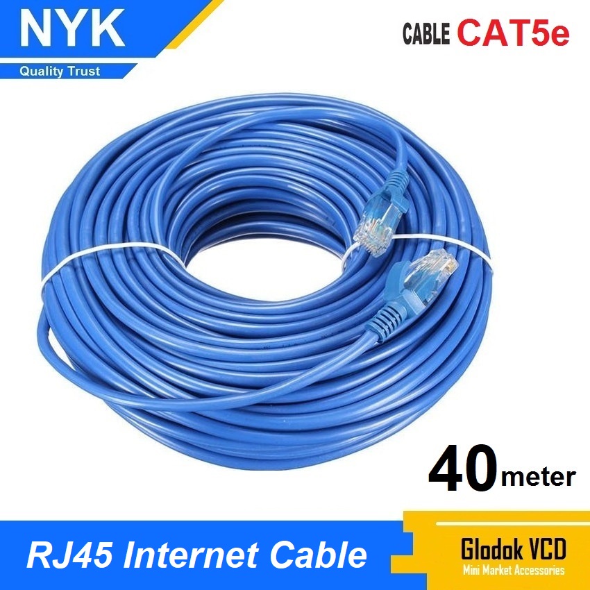 Nyk Lan Cable UTP Cat5e 40m RJ45 Internet Ethernet Cable | Shopee ...