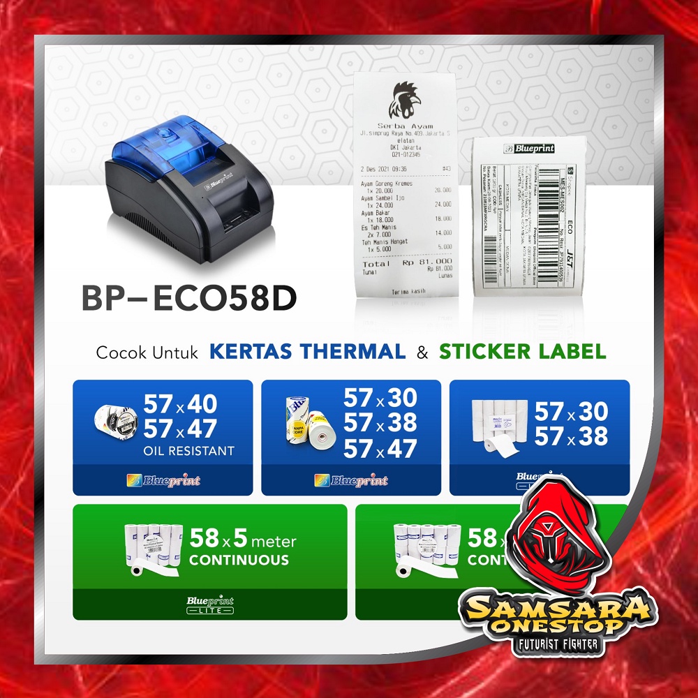 ECO58D Desktop Bluetooth thermal Cashier Printer ECO 58D Blueprint (USB ...