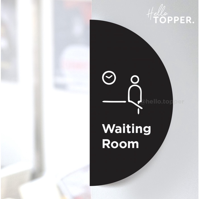 HITAM Half Round Acrylic Sign Board Acrylic Signage Waiting Room Sign ...