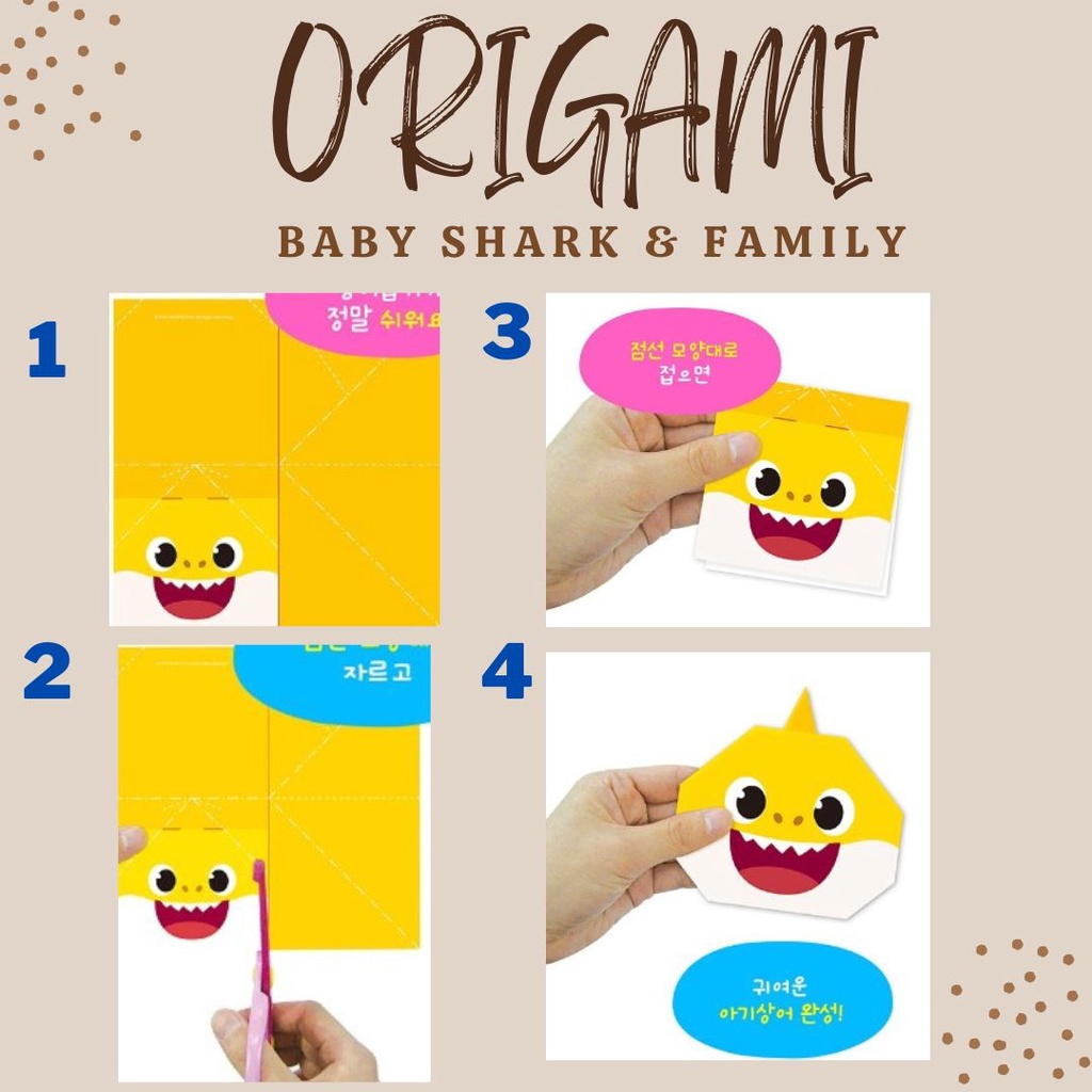 Origami/pinkfong baby shark Folding paper/montessori traveling ...